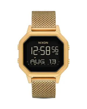 Nixon Siren Milanese Bracelet Watch Black/gold
