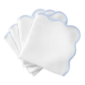 MATOUK Scalloped Napkins, Set Of 4 - Iceblue