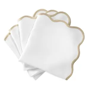 MATOUK Scalloped Napkins, Set Of 4 - Oat