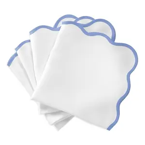 MATOUK Scalloped Napkins, Set Of 4 - Skyblue