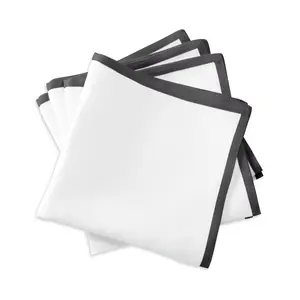 MATOUK Border Napkins, Set Of 4 Smoke Gray