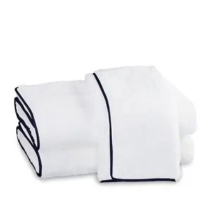 MATOUK Cairo Wash Cloth White/navy Blue