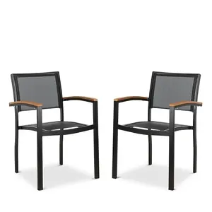 SAFAVIEH Kaelan Stackable Chairs, Set Of 2 - Black/brown
