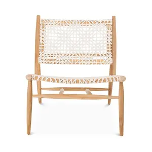 SAFAVIEH Bandelier Leather Weave Accent Chair - Off-white/natural