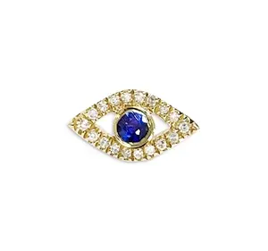 Meira T 14k Yellow Gold, Sapphire, And Diamond Evil Eye Stud Earring - Blue/gold