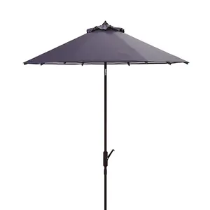 SAFAVIEH Athens 11 Ft Crank Umbrella - Navy/white