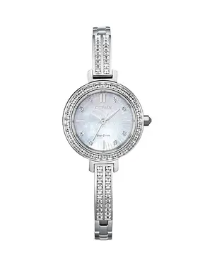 Citizen Eco Drive Silhouette Crystal Watch - White