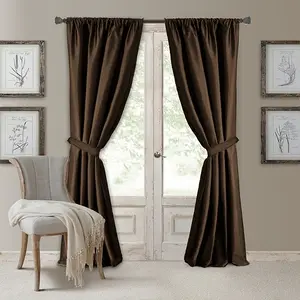 ELRENE HOME FASHIONS Versailles Blackout Window Panel, 52 X 95 - Chocolate