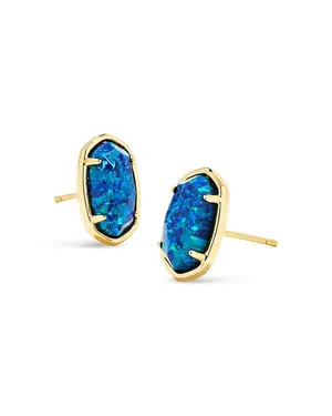 Kendra Scott Grayson Stone Stud Earrings Gold Cobalt