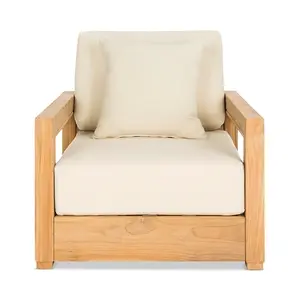 SAFAVIEH Montford Teak Armchair - Teak/beige