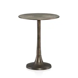BERNHARDT Calla Round Chairside Table - Antique Dark Brass