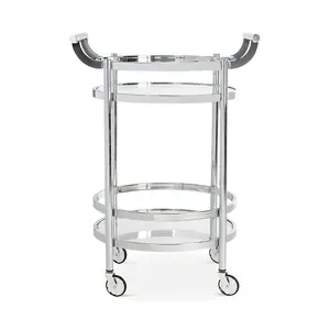 SAFAVIEH Sienna 2-tier Round Bar Cart - Chrome