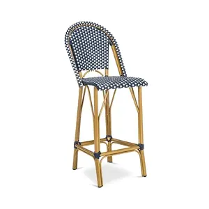 SAFAVIEH Ford Indoor-outdoor French Bistro Bar Stool - Navy/white