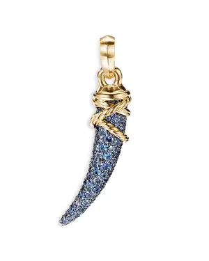 David Yurman 18k Yellow Gold Tusk Amulet - Gold/blue