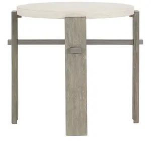 BERNHARDT Foundations Circle Side Table - Light Shale