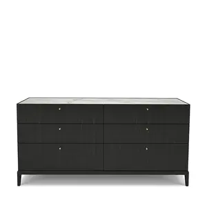 HUPPE Hemrik 6-drawer Chest - Blackened Birch/ Ceramic