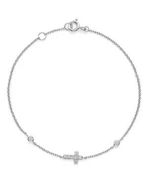 Bloomingdale'S Diamond Cross Bracelet - White