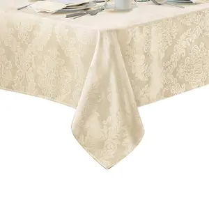 ELRENE HOME FASHIONS Barcelona Jacquard Damask Oblong Tablecloth, 84 X 60 - Antique