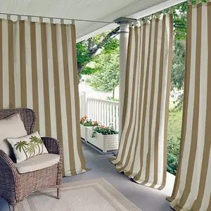 ELRENE HOME FASHIONS Highland Stripe Indoor/outdoor Curtain Panel, 50 X 84 - Natural