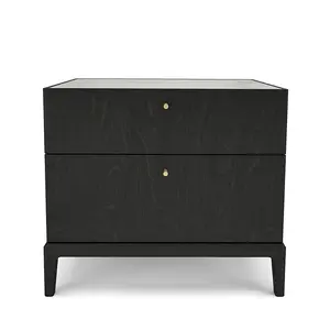 HUPPE Hemrik 2-drawer Large Nightstand - Blackened Birch/ Ceramic
