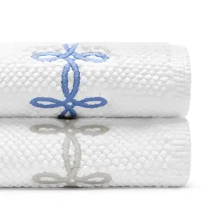 MATOUK Gordian Knot Milagro Bath Rug Exclusive - White/azure Blue