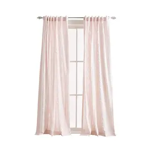 PERI HOME Cut Geo 84 X 50 Back Tab Window Panel, Pair - Blush