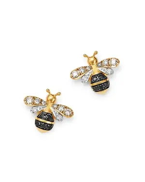 Bloomingdale'S Diamond Bumble Bee Earrings In 14k Yellow Gold - Multi/gold