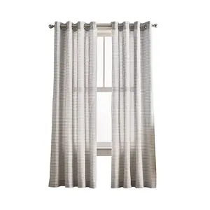 PERI HOME Cargo Stripe 84 X 50 Grommet Window Panel, Pair - Silver