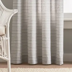 PERI HOME Cargo Stripe 84 X 50 Grommet Window Panel, Pair - Silver