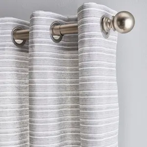 PERI HOME Cargo Stripe 84 X 50 Grommet Window Panel, Pair - Silver
