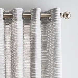 PERI HOME Cargo Stripe 84 X 50 Grommet Window Panel, Pair - Silver
