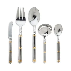 RICCI ARGENTIERI Castello 5 Piece Hostess Set - Silver/gold