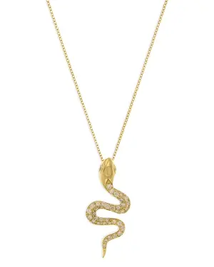 Bloomingdale'S Diamond Snake Pendant Necklace - White/gold