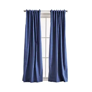 PERI HOME Sanctuary 84 X 50 Back Tab Lined Window Panel, Pair - Indigo