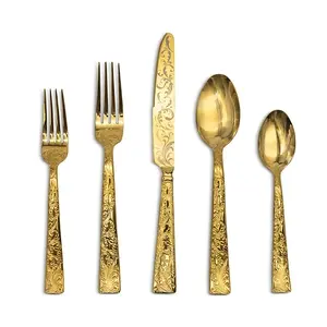 RICCI ARGENTIERI Parisian Garden 20 Pc Flatware Set - Gold