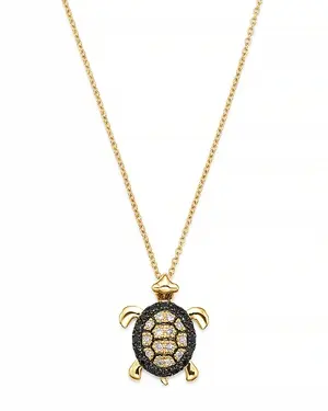 Bloomingdale'S 14k Yellow Gold Diamond Turtle Pendant - Multi/gold