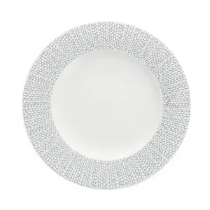 FORTESSA Amanda Embossed Dinner Plate, Set Of 4 - Gray/white