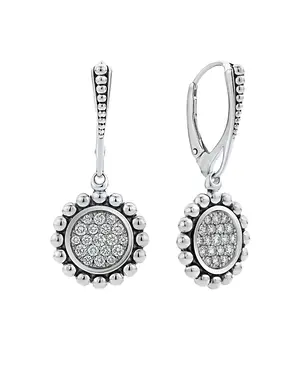 Lagos Sterling Silver Diamond Drop Earrings - White/silver