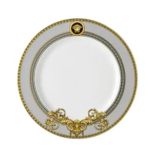 Versace Rosenthal Meets Prestige Gala Salad Plate - Black/gold