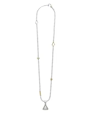 Lagos 18k Yellow Gold & Sterling Silver Diamond Pendant Necklace