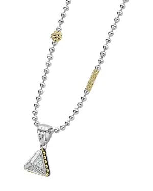 Lagos 18k Yellow Gold & Sterling Silver Diamond Pendant Necklace