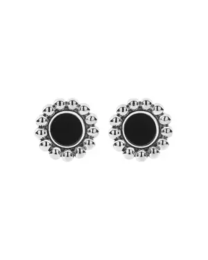 Lagos Sterling Silver Maya Onyx Stud Earrings