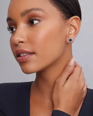 Lagos Sterling Silver Maya Onyx Stud Earrings