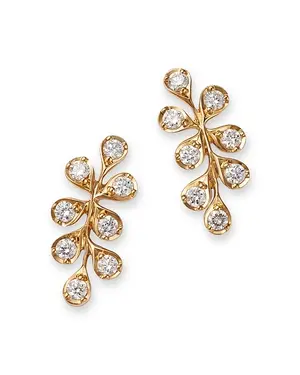 Bloomingdale'S Diamond Leaf Ear Climbers 0.20 Tcw - Gold