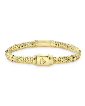 Lagos 18k Yellow Caviar Bracelet With Diamonds
