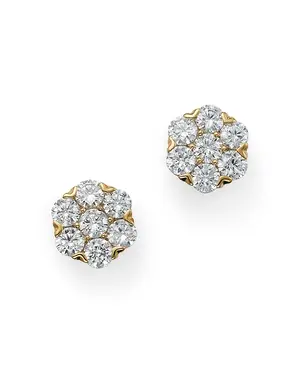 Yellow Gold Diamond Earrings