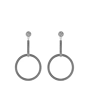 Lagos Sterling Silver Enso Circle Drop Earrings