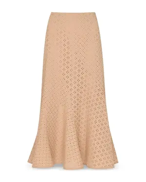 Whistles Embroidered Midi Skirt