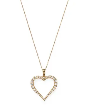 Bloomingdale'S Diamond Heart Pendant Necklace - White/gold
