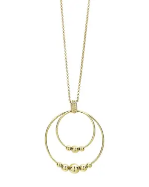 Lagos 18k Yellow Caviar Rolo Chain Pendant Necklace - Gold